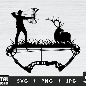 Deer Bow Hunting Archery Svg, Bow Hunting Svg, Deer Hunter Svg, Archery ...