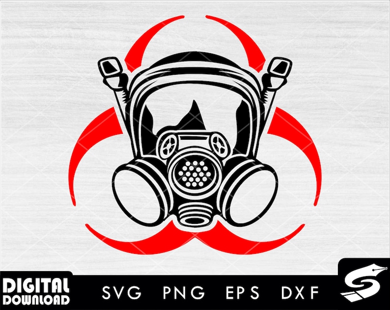 Gas Mask #4 SVG, Gas Mask Png, Gas Mask Clipart, Respirator Mask Svg ...