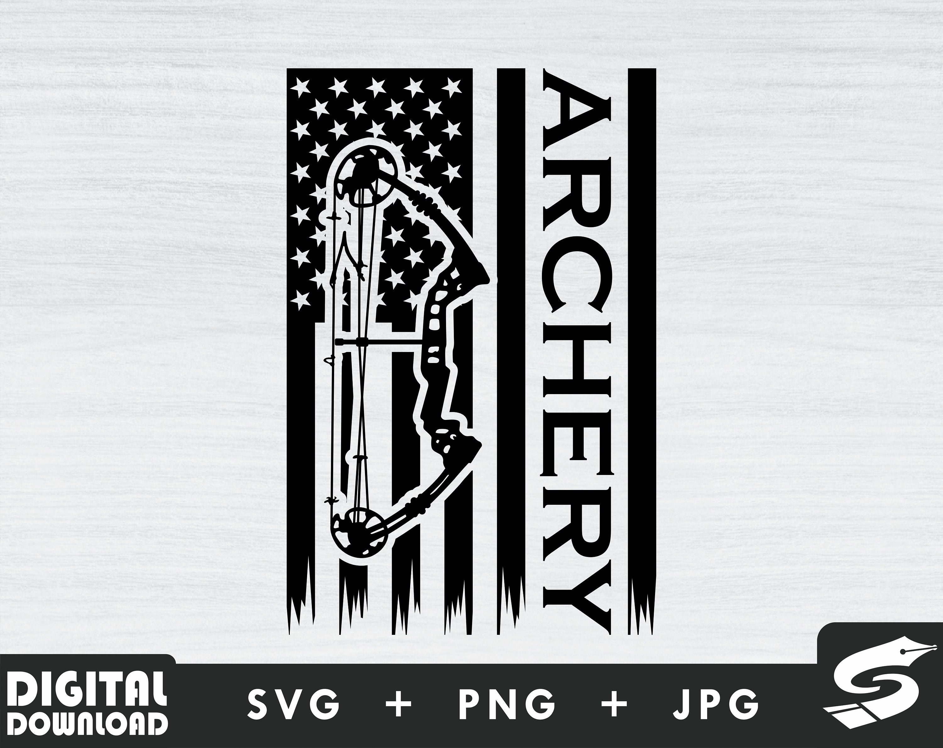 American Flag Archery Svg, Bow Hunting Svg, Deer Hunter Svg, Archery ...