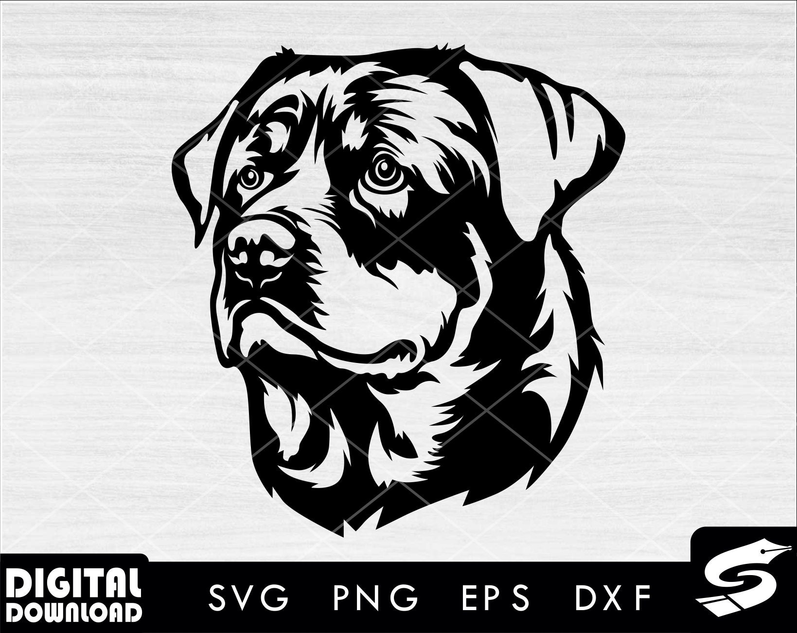 Rottweiler Head Silhouette