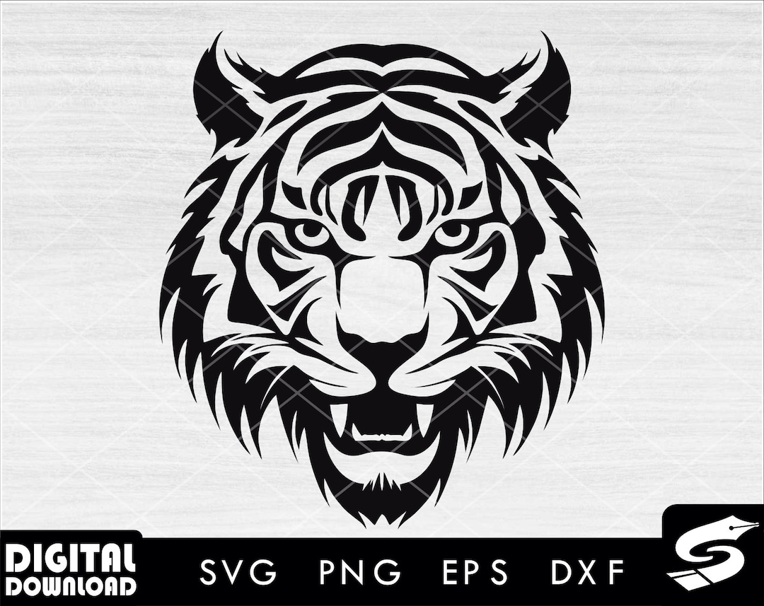 Fierce Tiger Face Svg, Tiger Svg, - Instant Download-digtal Files for ...