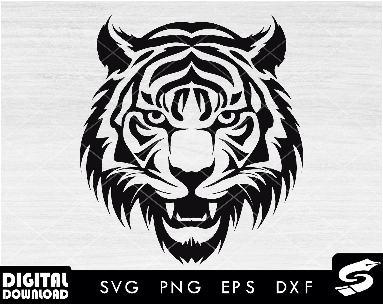 Fierce Tiger Face Svg, Tiger Svg, - Instant Download-digtal Files for ...