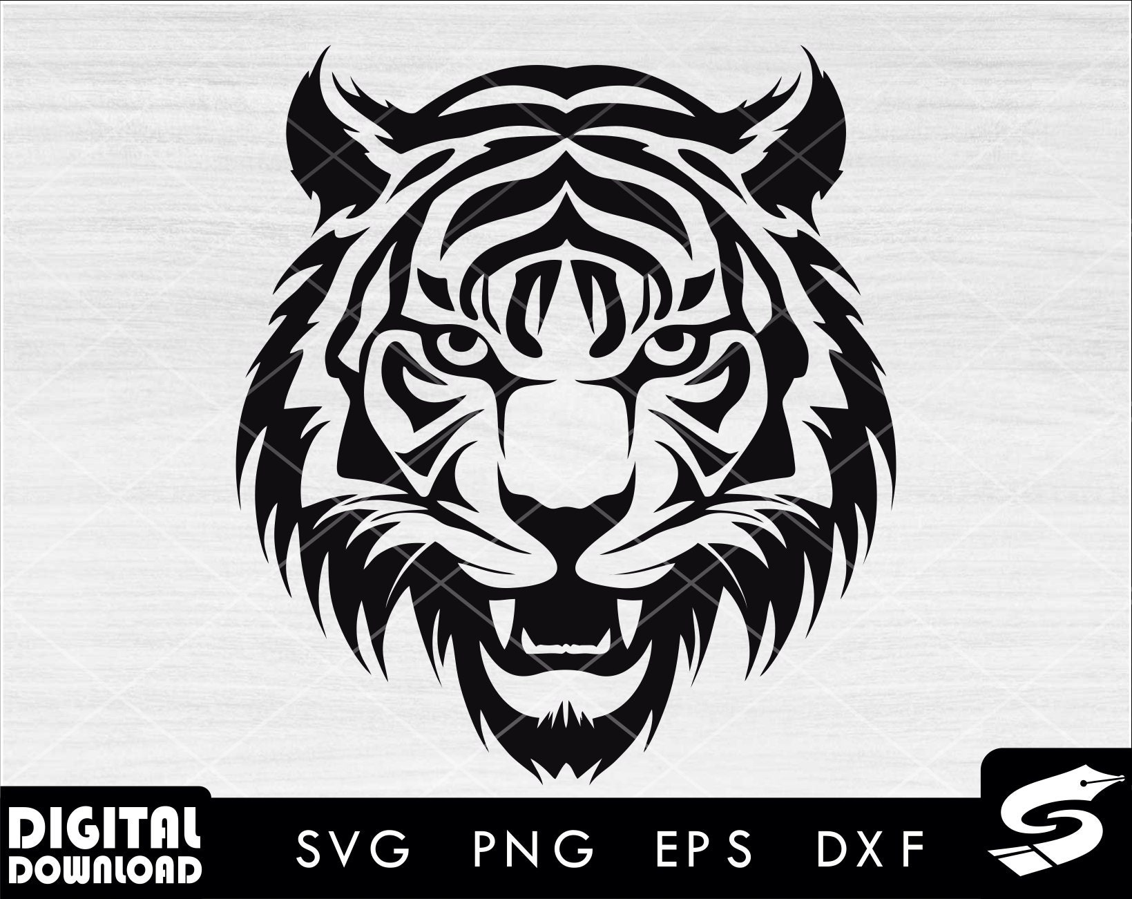 Fierce Tiger Face Svg, Tiger Svg, - Instant Download-digtal Files for ...