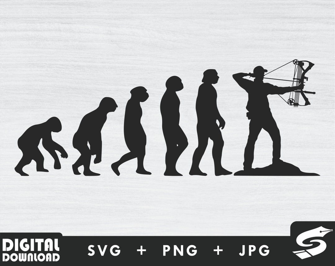 Evolution of Archery Svg, Bow Hunting Svg, Deer Hunter Svg, Archery Svg ...