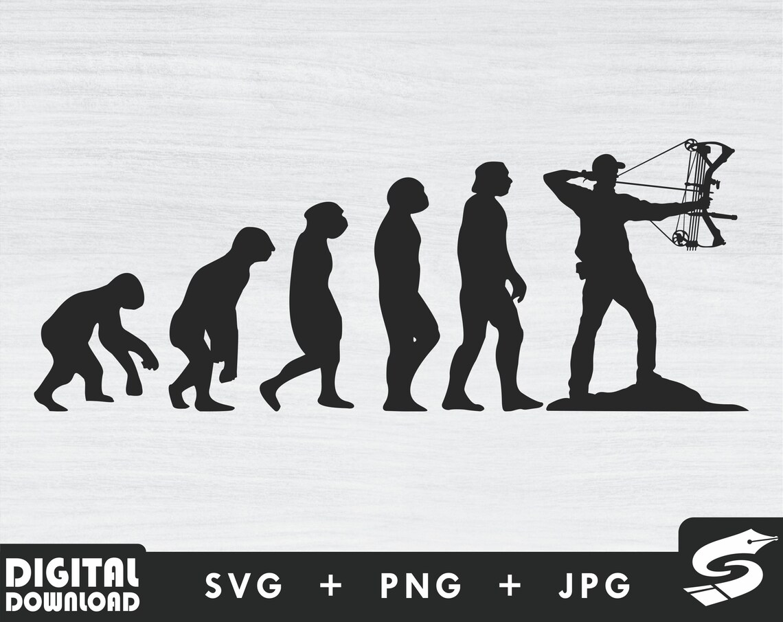 Evolution of Archery Svg, Bow Hunting Svg, Deer Hunter Svg, Archery Svg ...