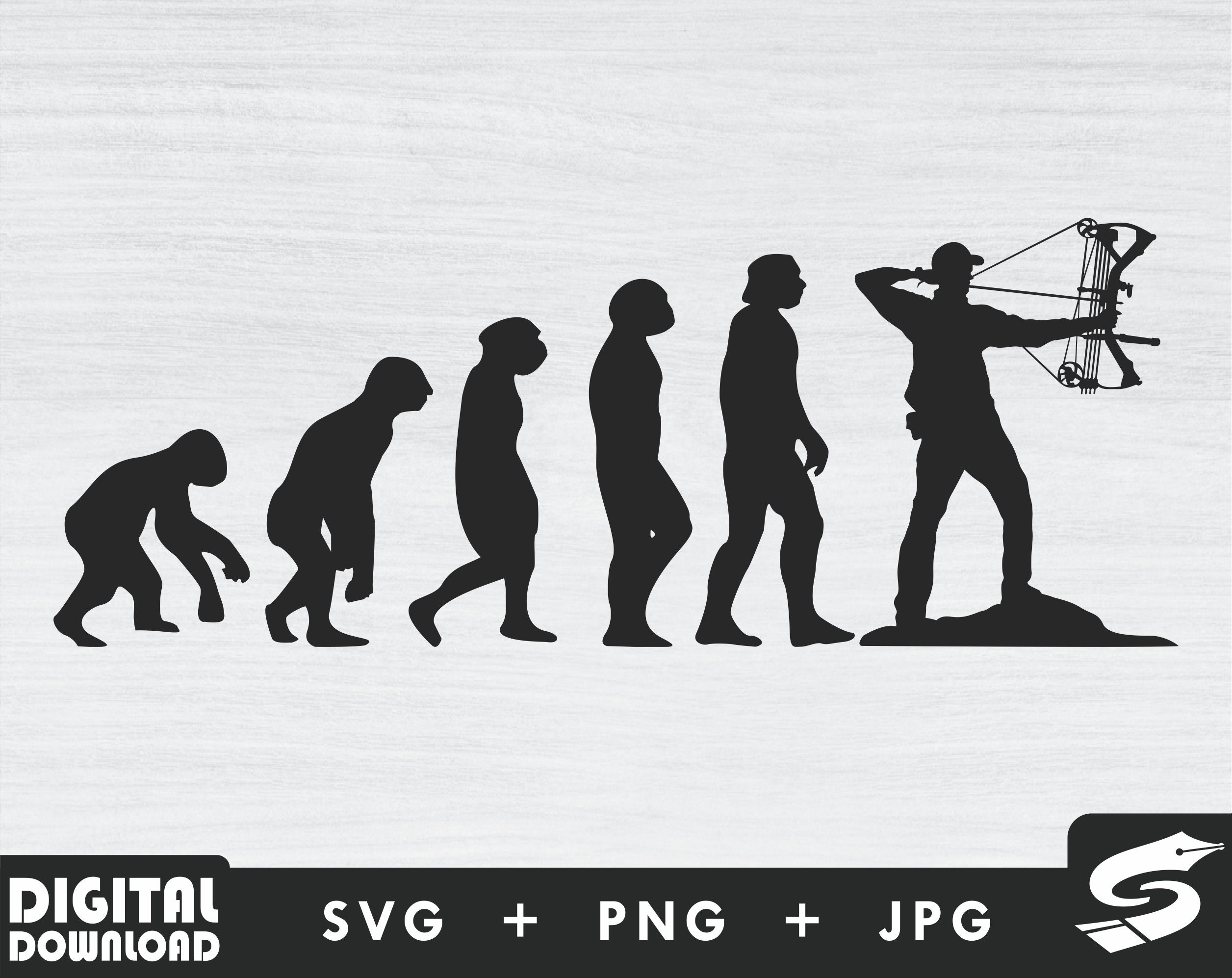 Evolution of Archery Svg, Bow Hunting Svg, Deer Hunter Svg, Archery Svg ...