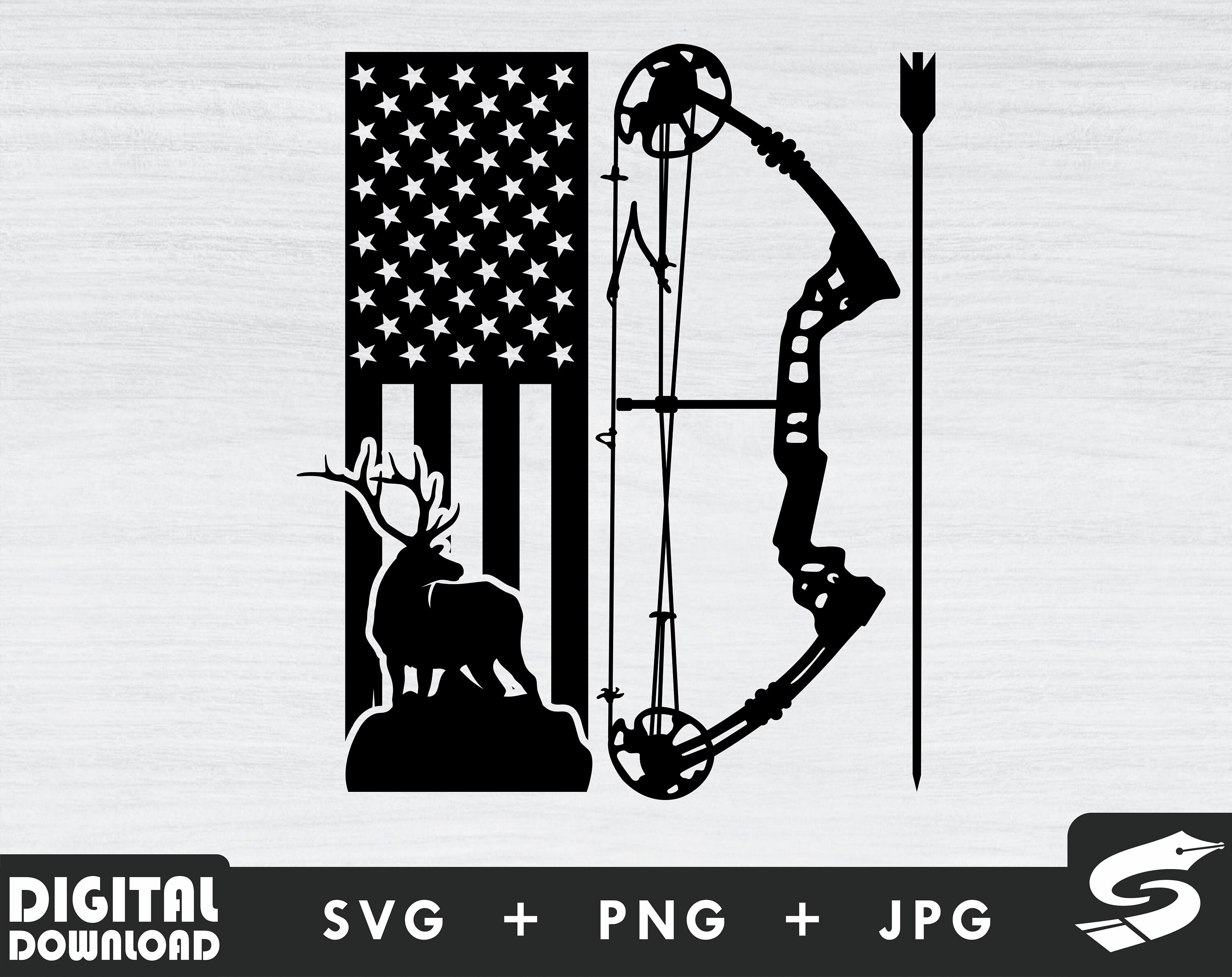 American Deer Hunting Svg, Bow Hunting Svg, Deer Hunter Svg, Archery ...