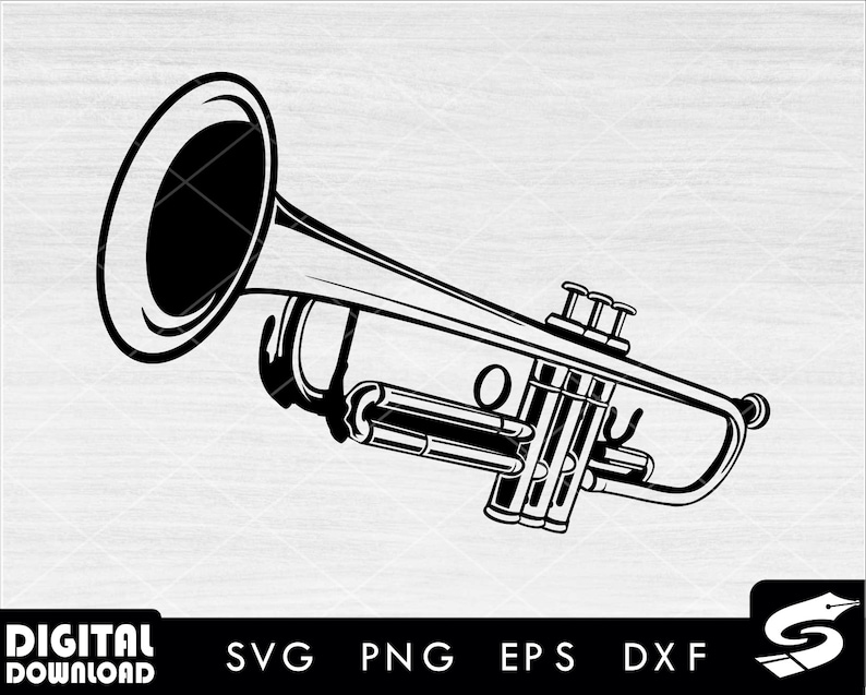 Trumpet SVG, Trumpet Png, Trumpet Clipart, Musician Svg, Trumpet Vector ...