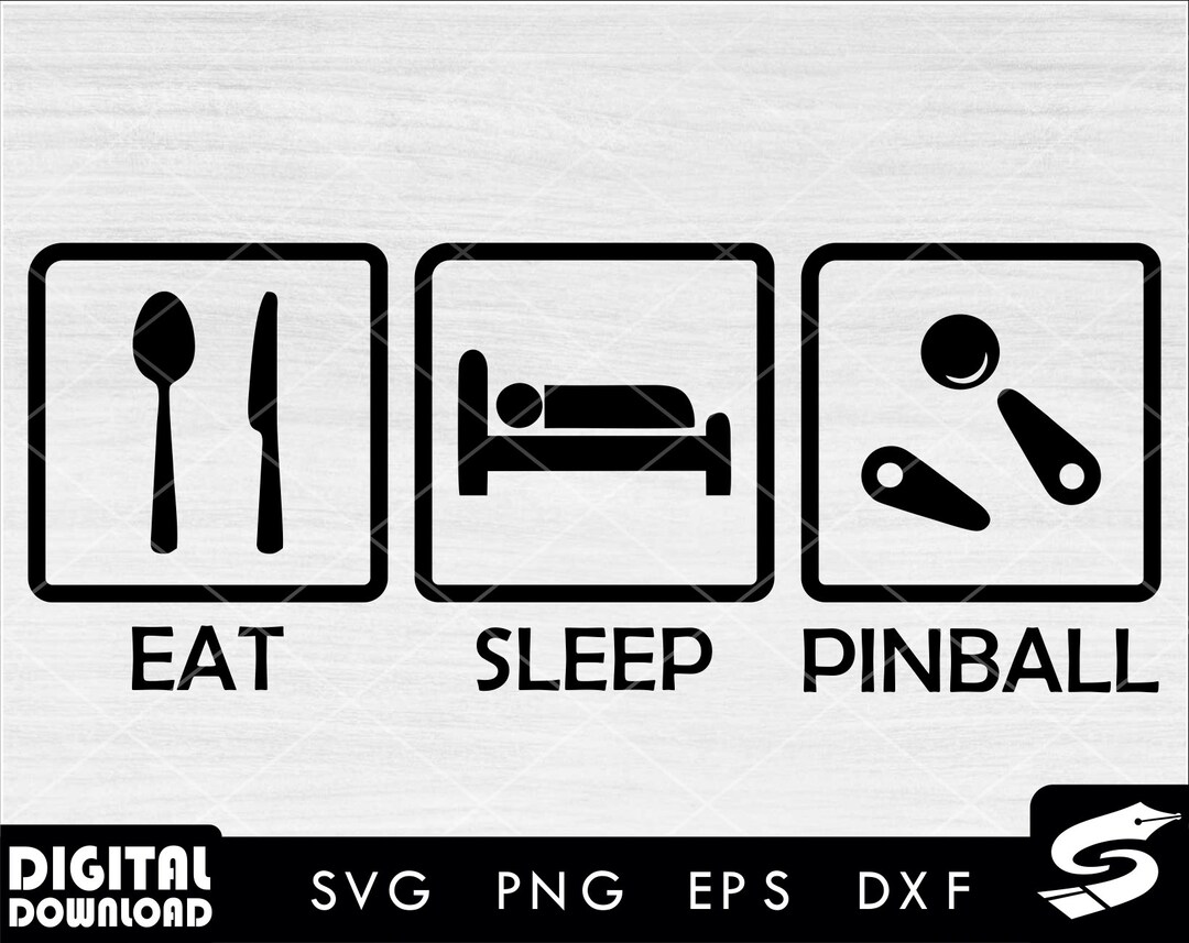Eat Sleep Pinball SVG, Pinball Svg, Pinball Clipart, Pinball Silhouette ...
