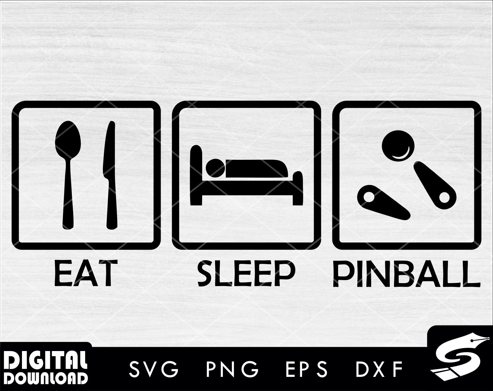 Eat Sleep Pinball SVG, Pinball Svg, Pinball Clipart, Pinball Silhouette ...