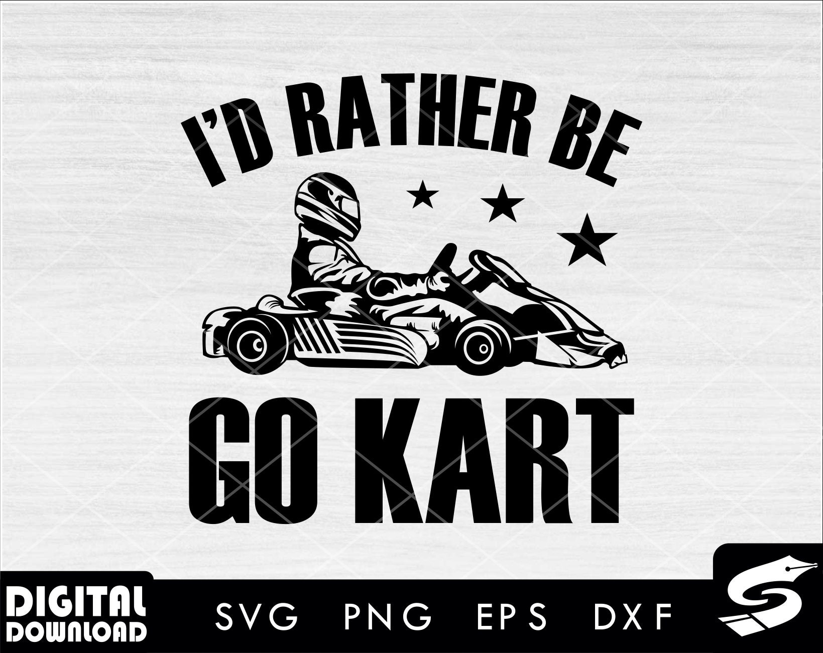 I'd Rather Be Go Kart Svg, Kart Racing Svg, Go Kart Racer Svg, for Go ...