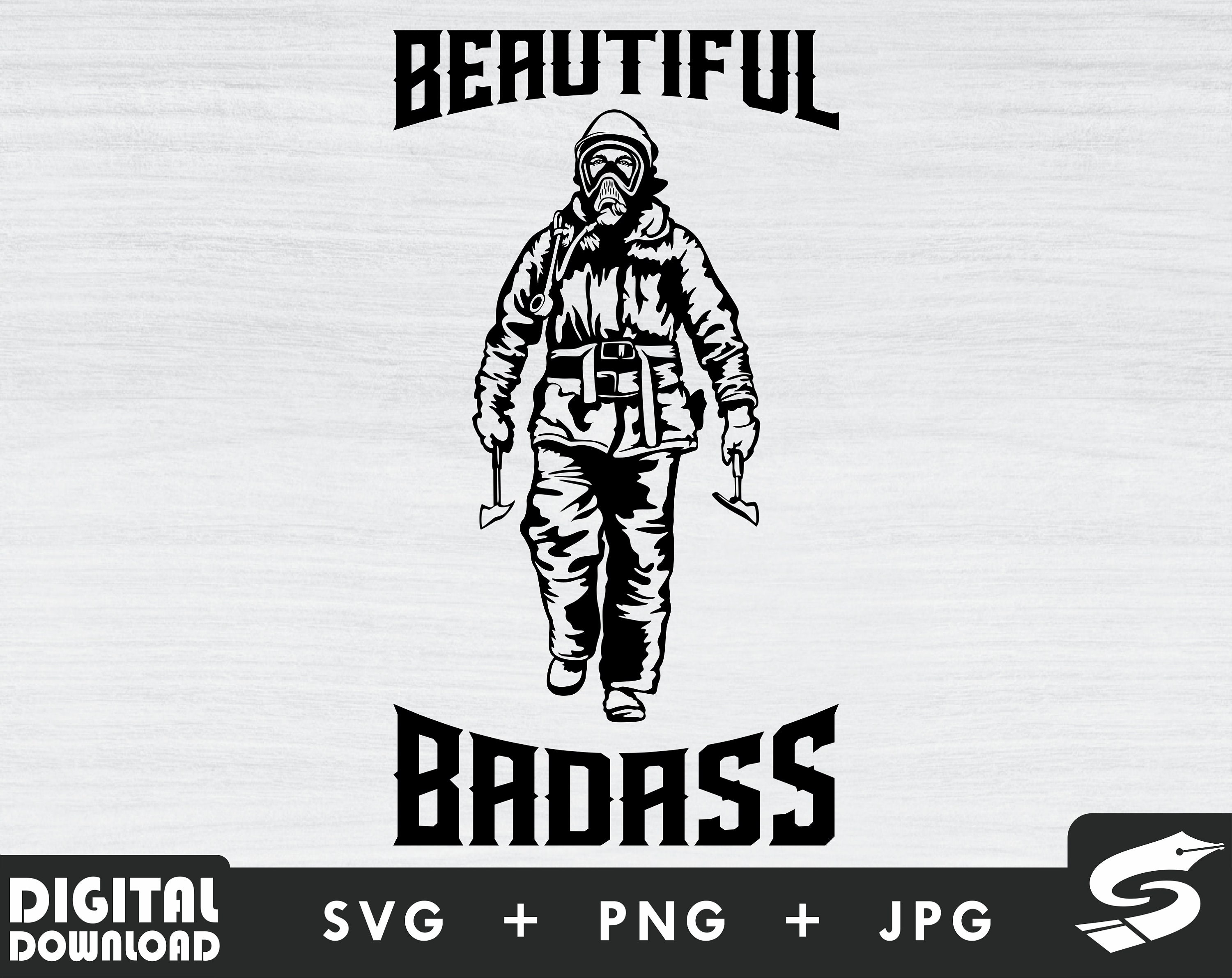 Beautiful Badass Firefighter Svg, Firefighter Svg, Fireman Svg, Fire ...