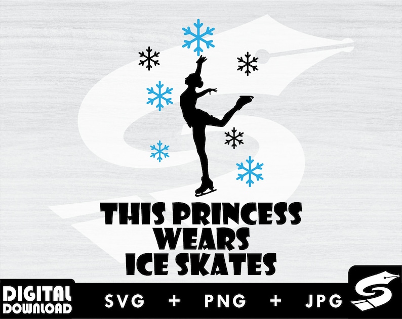 Princess Wears Ice Skate Svg, Ice Skates Svg, Ice Skater Svg,winter ...