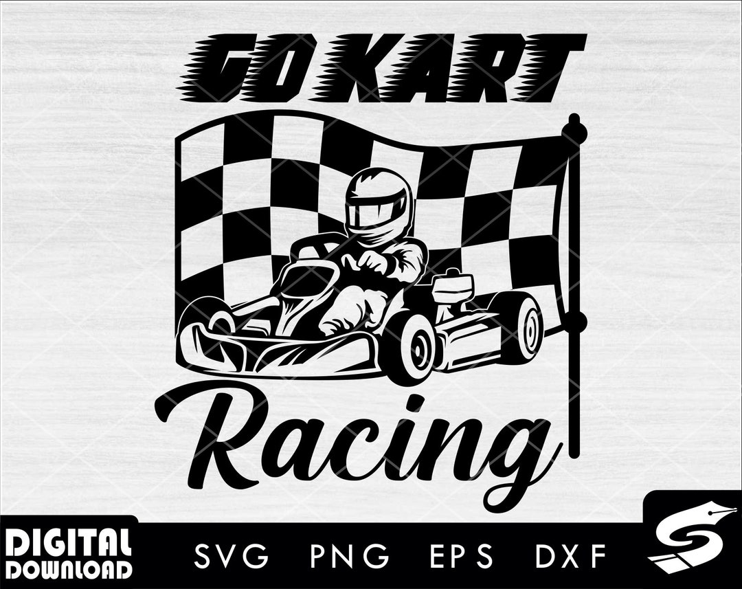Go Kart Racing 2 Svg, Kart Racing Svg, Go Kart Racer Svg, for Go Kart ...