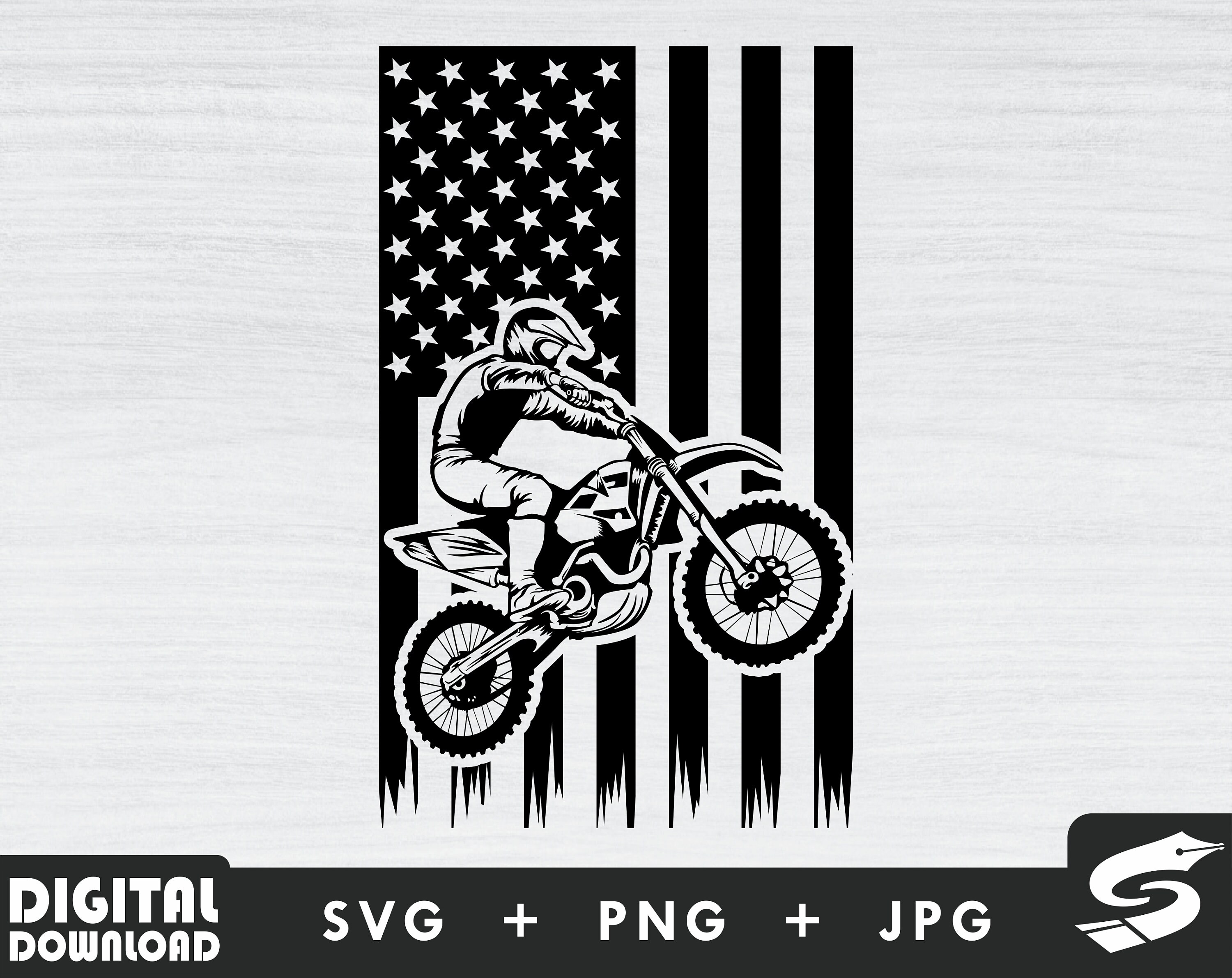 US Flag Motocross Svg, Motorcycle Svg, Motocross Svg, Dirt Bike Svg ...