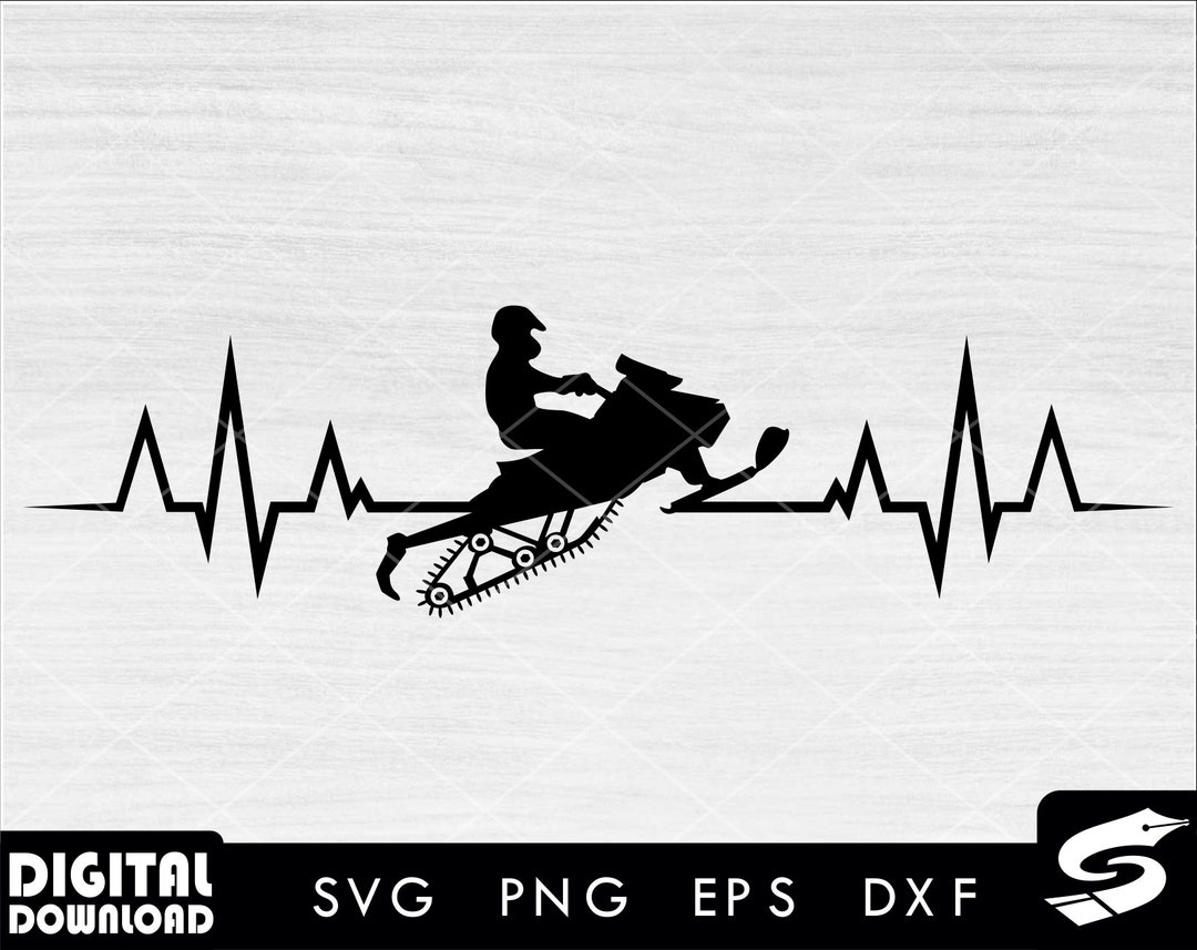 Heartbeat Snowmobile Svg, Snow Mobile Svg, Snowmobile Rider Svg, Winter ...