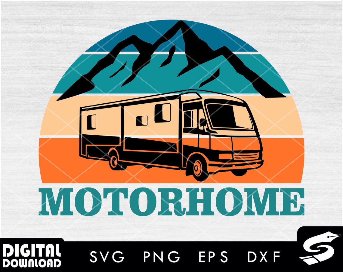 Camper Van #04 Svg, Motorhome Svg, Camper Clipart, Camper Files for ...