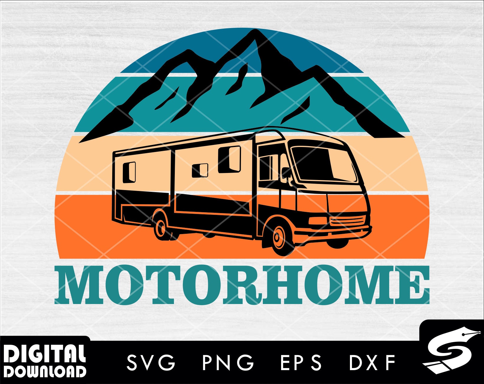 Camper Van #04 Svg, Motorhome Svg, Camper Clipart, Camper Files for ...