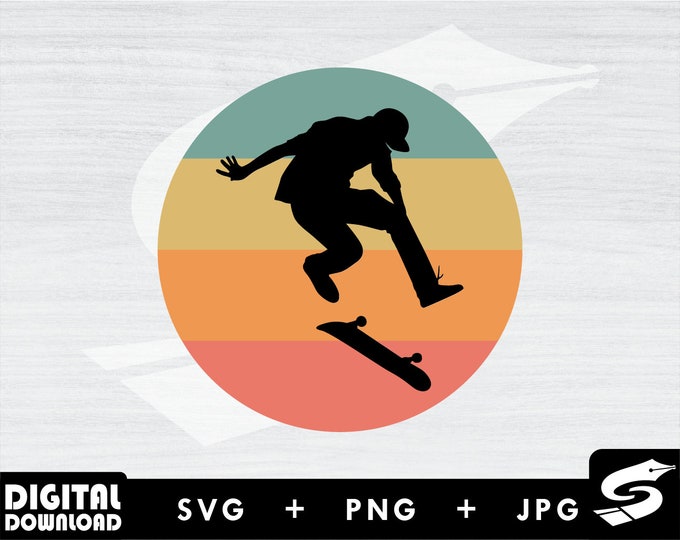 Skater SVG | Png | Pdf | Eps | Dxf, Skater Bundle, Skateboarder Art ...
