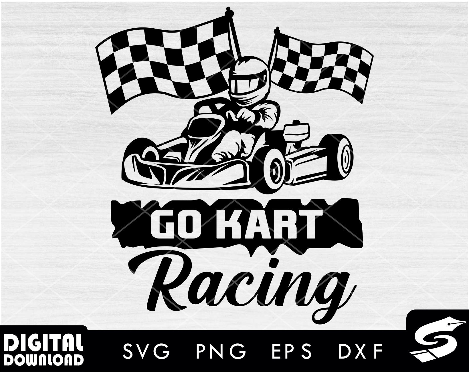 Go Kart Racing Finish Flag Svg, Kart Racing Svg, Go Kart Racer Svg, for Go Kart Lovers - Etsy