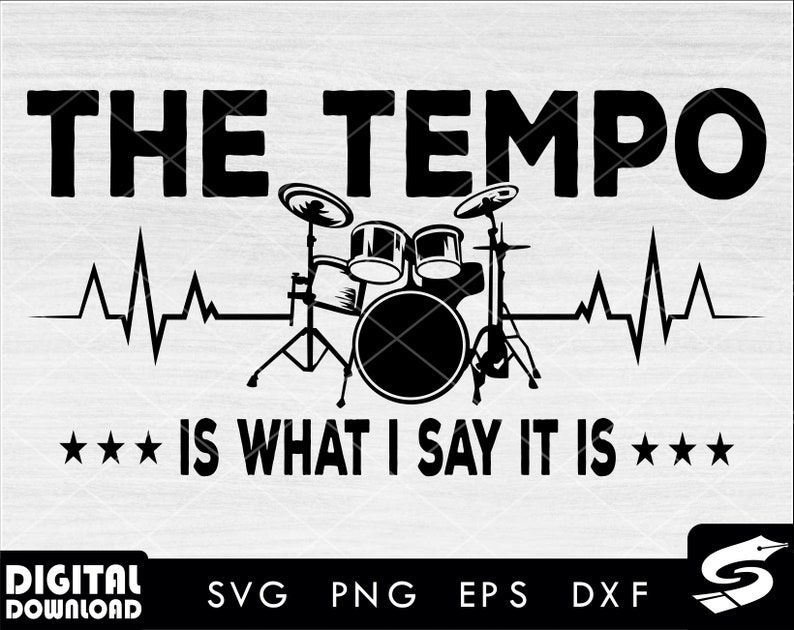 Heartbeat Drum Set Tempo SVG, Drummer SVG, Drummer Png, Drummer ...