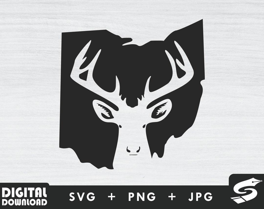 OHIO Deer Hunting Map 2 Svg, Bow Hunting Svg, Deer Hunter Svg, Archery ...