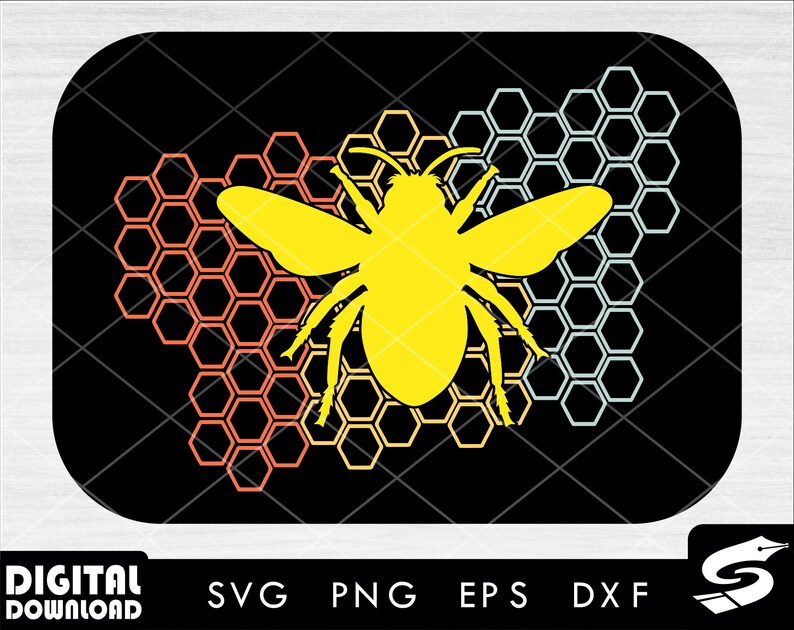 Bee Comb 02 SVG | Bee SVG | Honey Bee SVG | Silhouette Vector Cut File ...