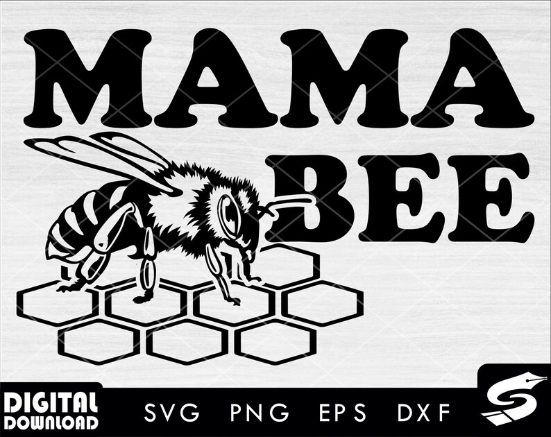 Mama Bee SVG | Bee SVG | Honey Bee SVG | Silhouette Vector Cut File ...