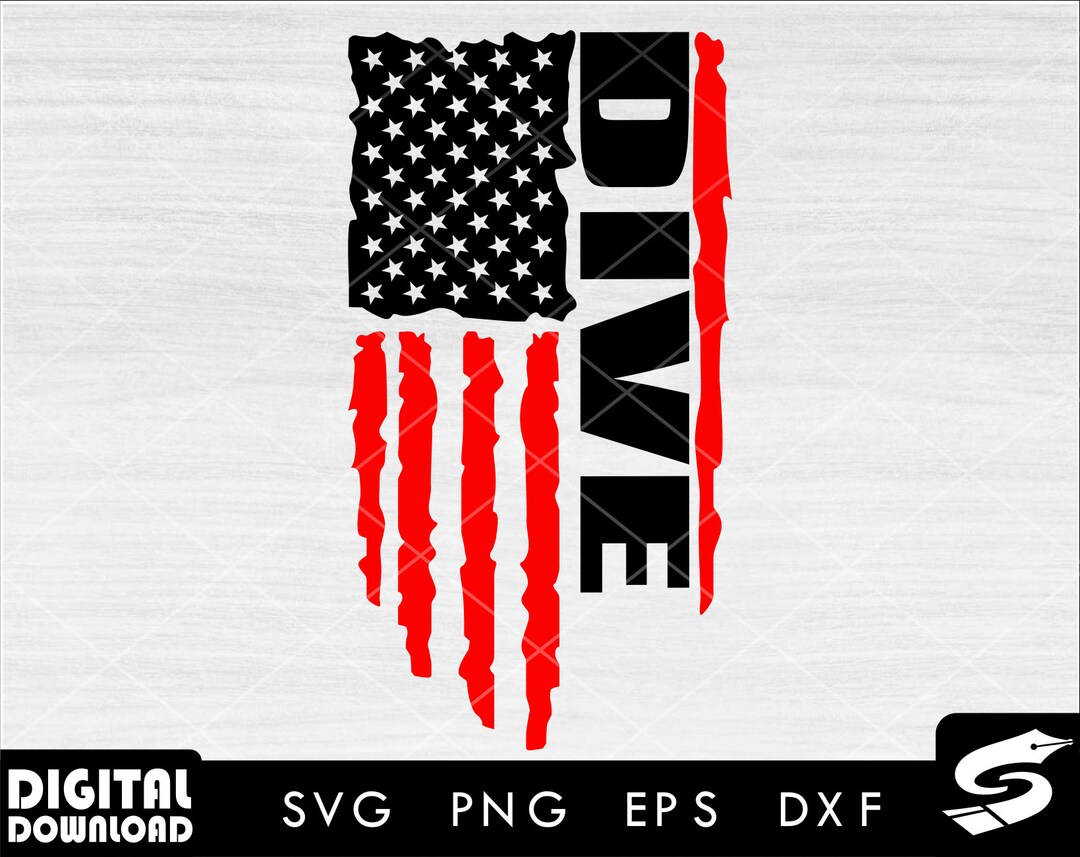 American Distress Flag Dive SVG, Scuba Diving Svg, Scuba Diver Svg ...