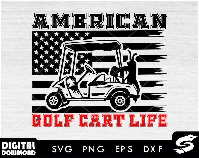 American Golf Cart Life Svg Golf Cart Png Golf Cart Clipart - Etsy