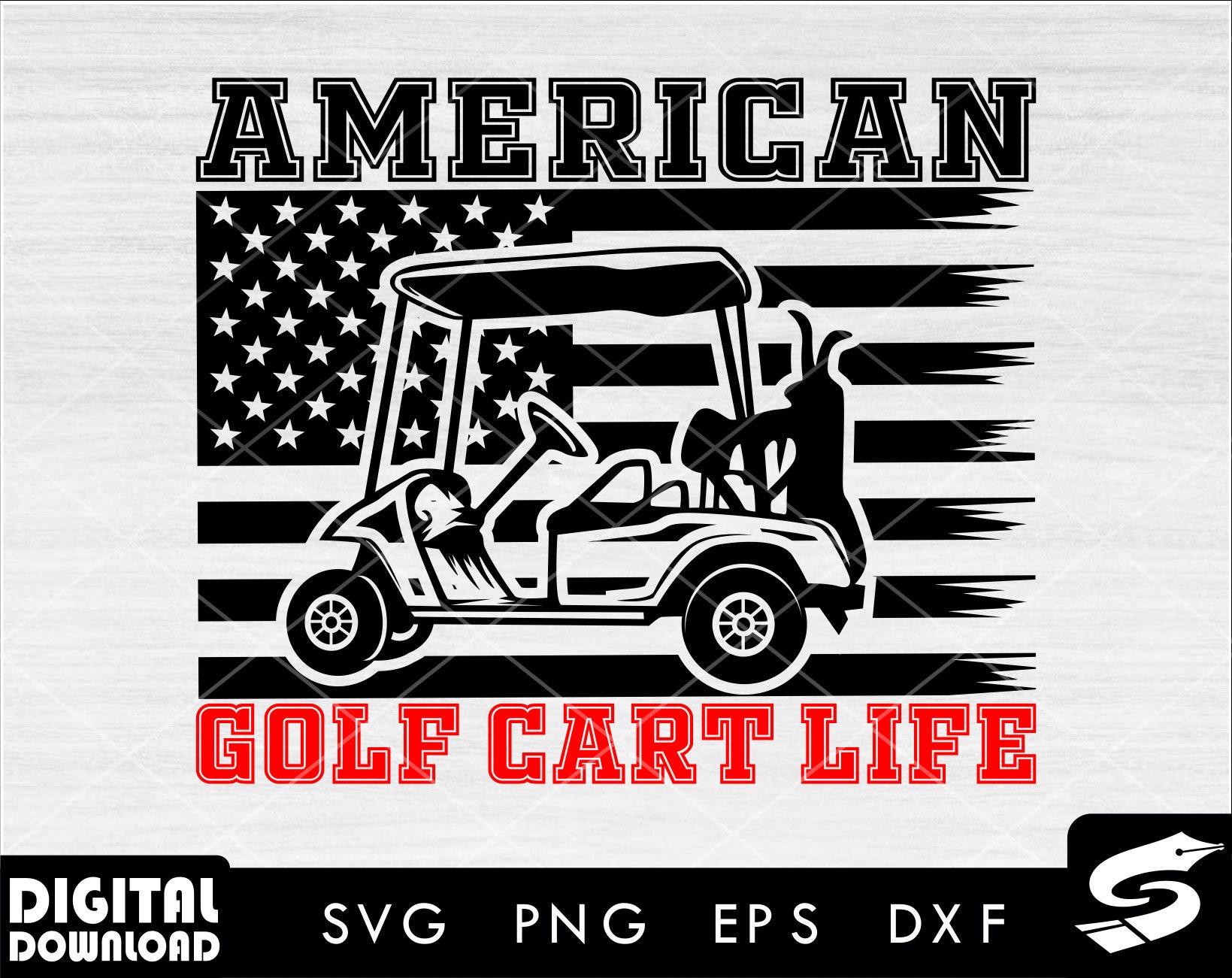 American Golf Cart Life Svg, Golf Cart Png, Golf Cart Clipart, Golf Svg ...