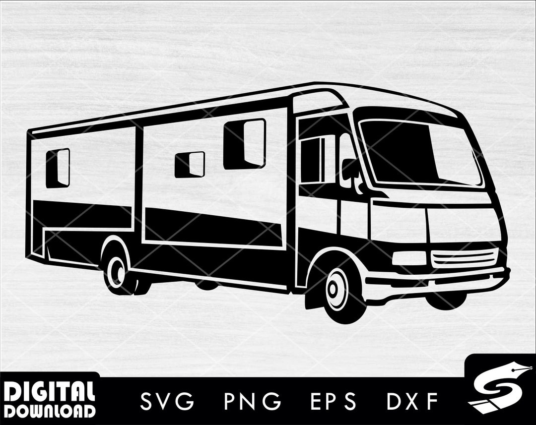 Camper 01 Svg Camper Svg Rv Svg Motorhome Svg Camper Clipart