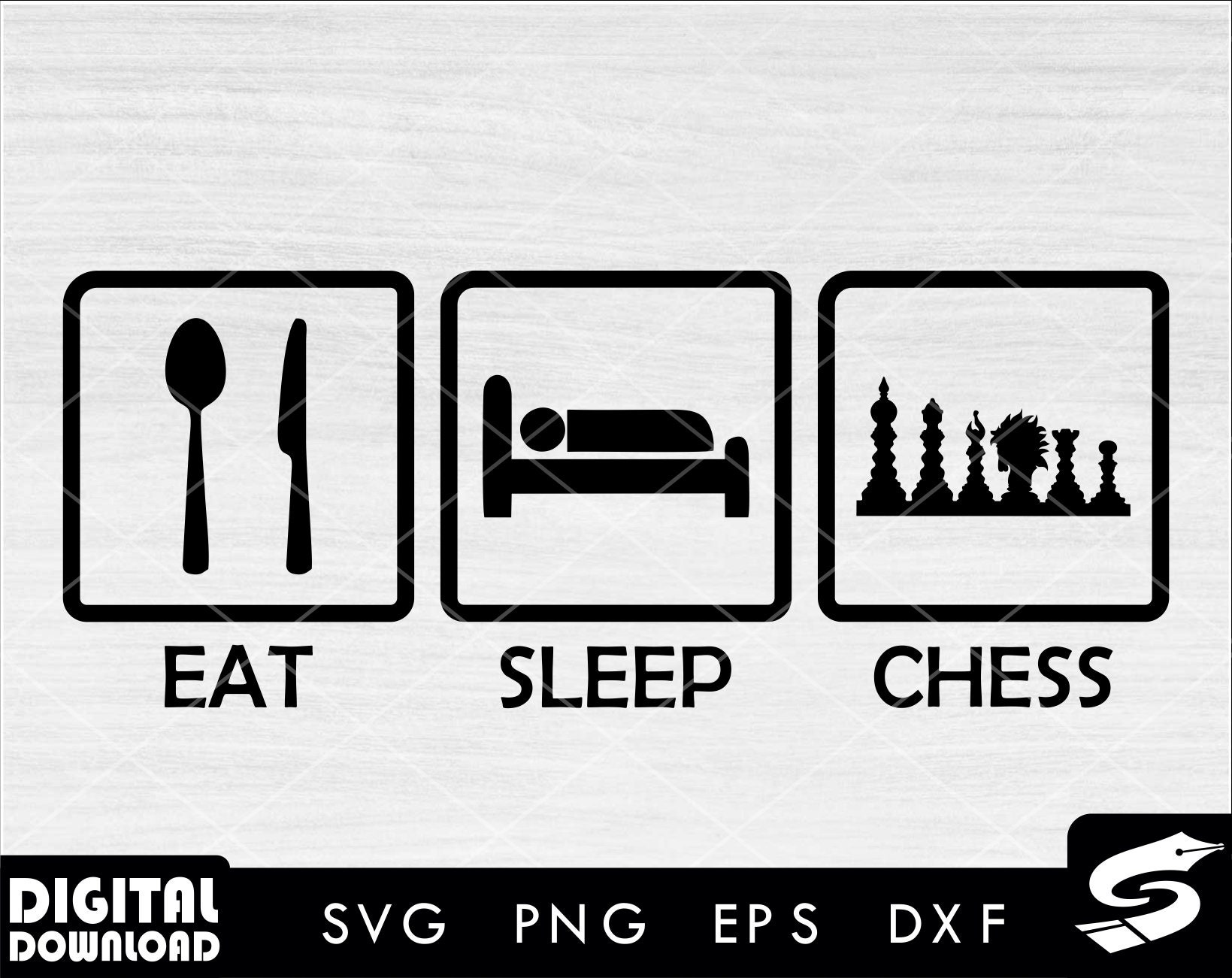 EAT SLEEP CHESS Svg Chess Svg Sports Svg Files for Chess - Etsy
