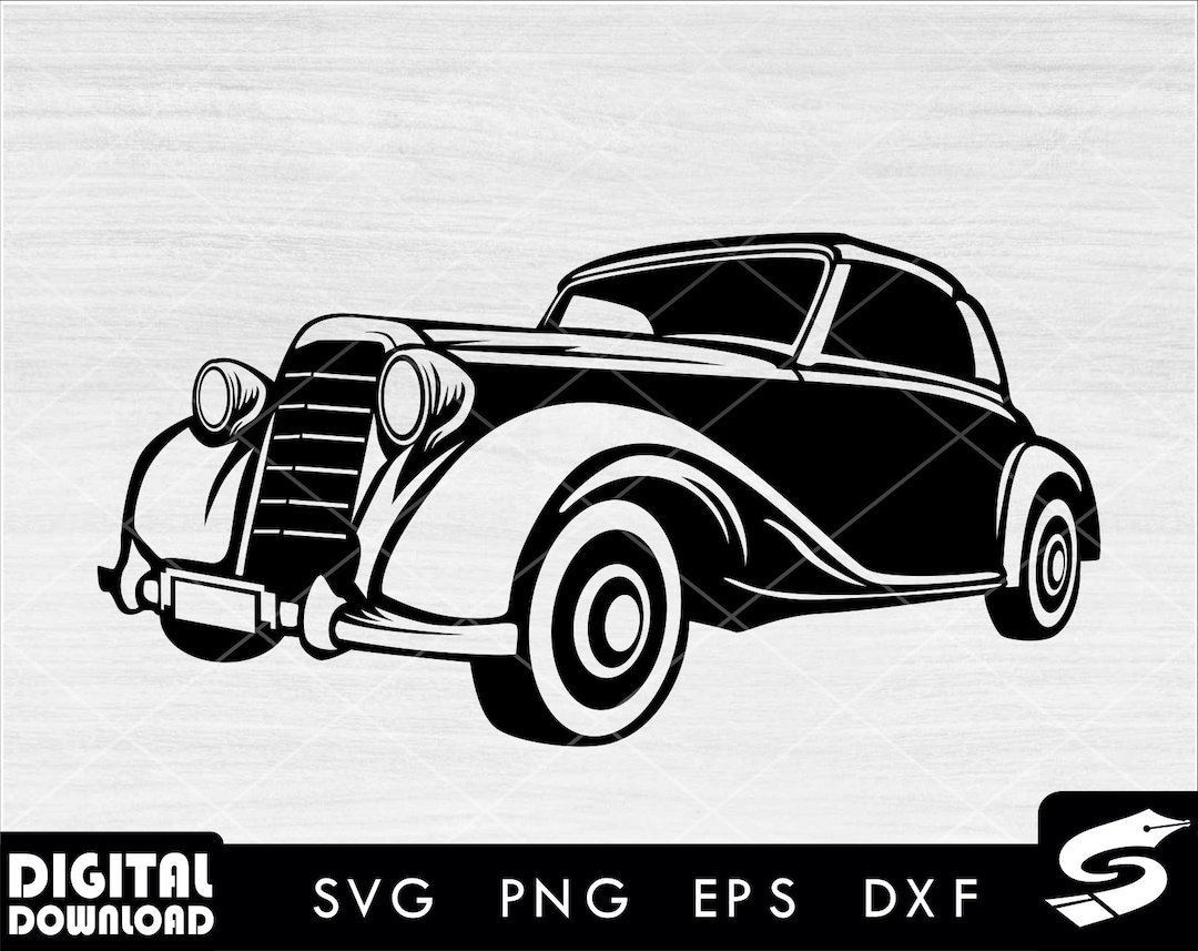Vintage Car Clipart, Classic Car Svg, Vintage Car Svg, Retro Car Svg ...