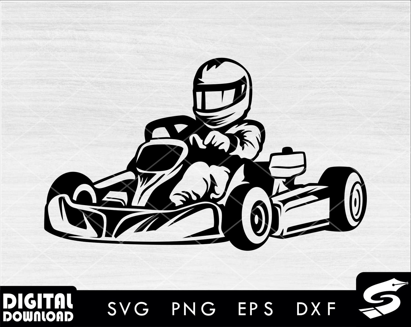 Go Kart 2 Svg, Kart Racing Svg, Go Kart Racer Svg, for Go Kart Lovers ...
