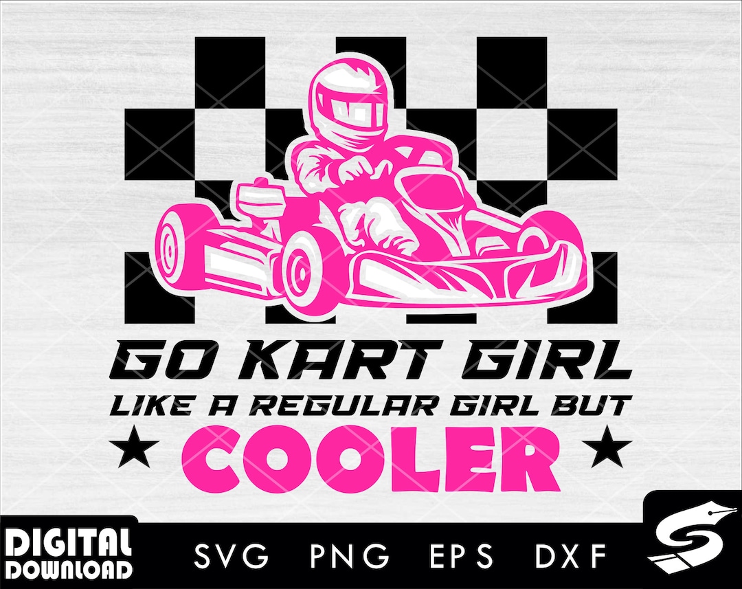 Go Kart Girl Svg, Kart Racing Svg, Go Kart Racer Svg, for Go Kart ...