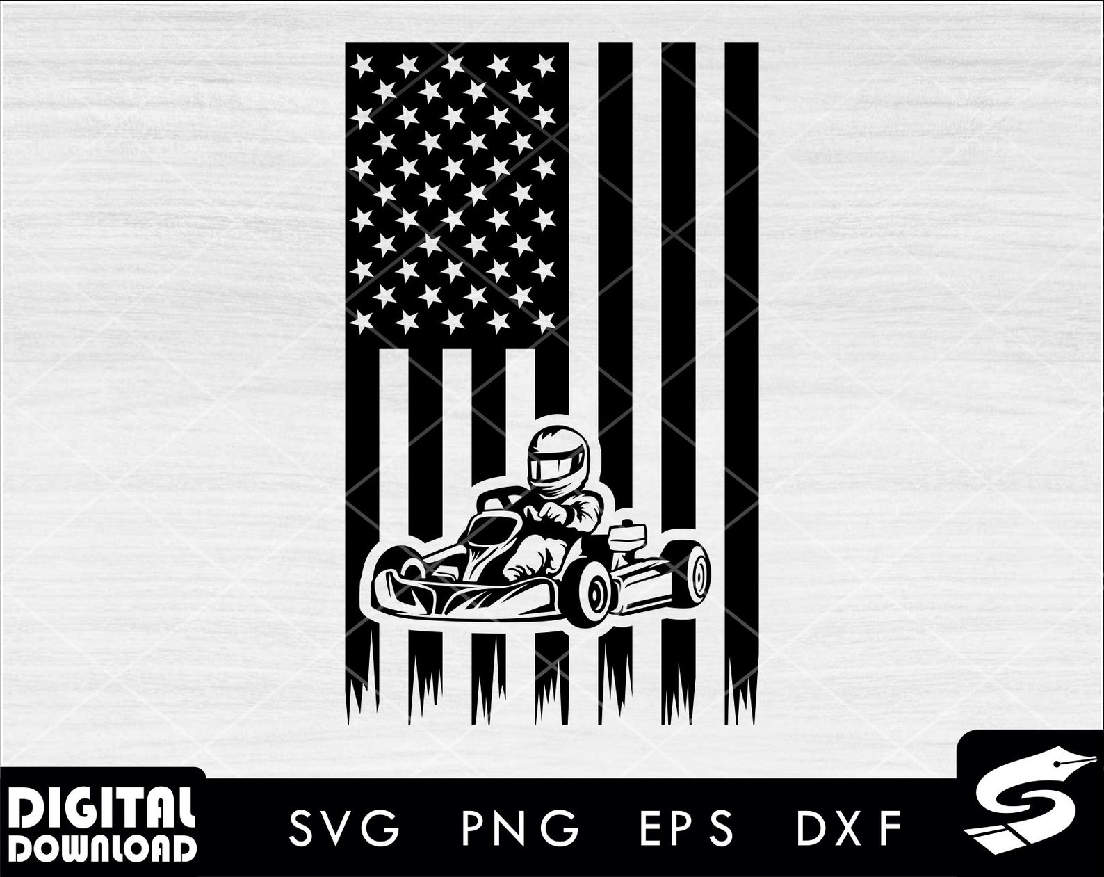 American Flag Go Kart Svg, Kart Racing Svg, Go Kart Racer Svg, for Go Kart Lovers - Etsy