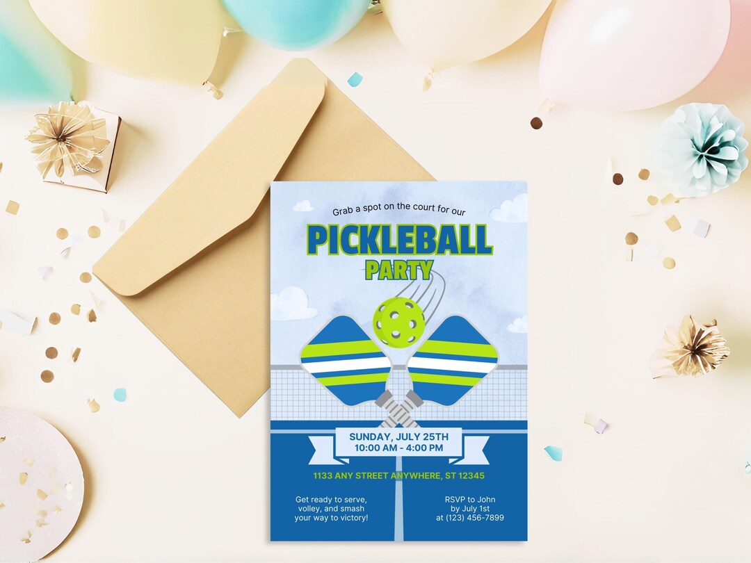 Pickleball Party Invitation: Digital Editable Party Invite - Etsy