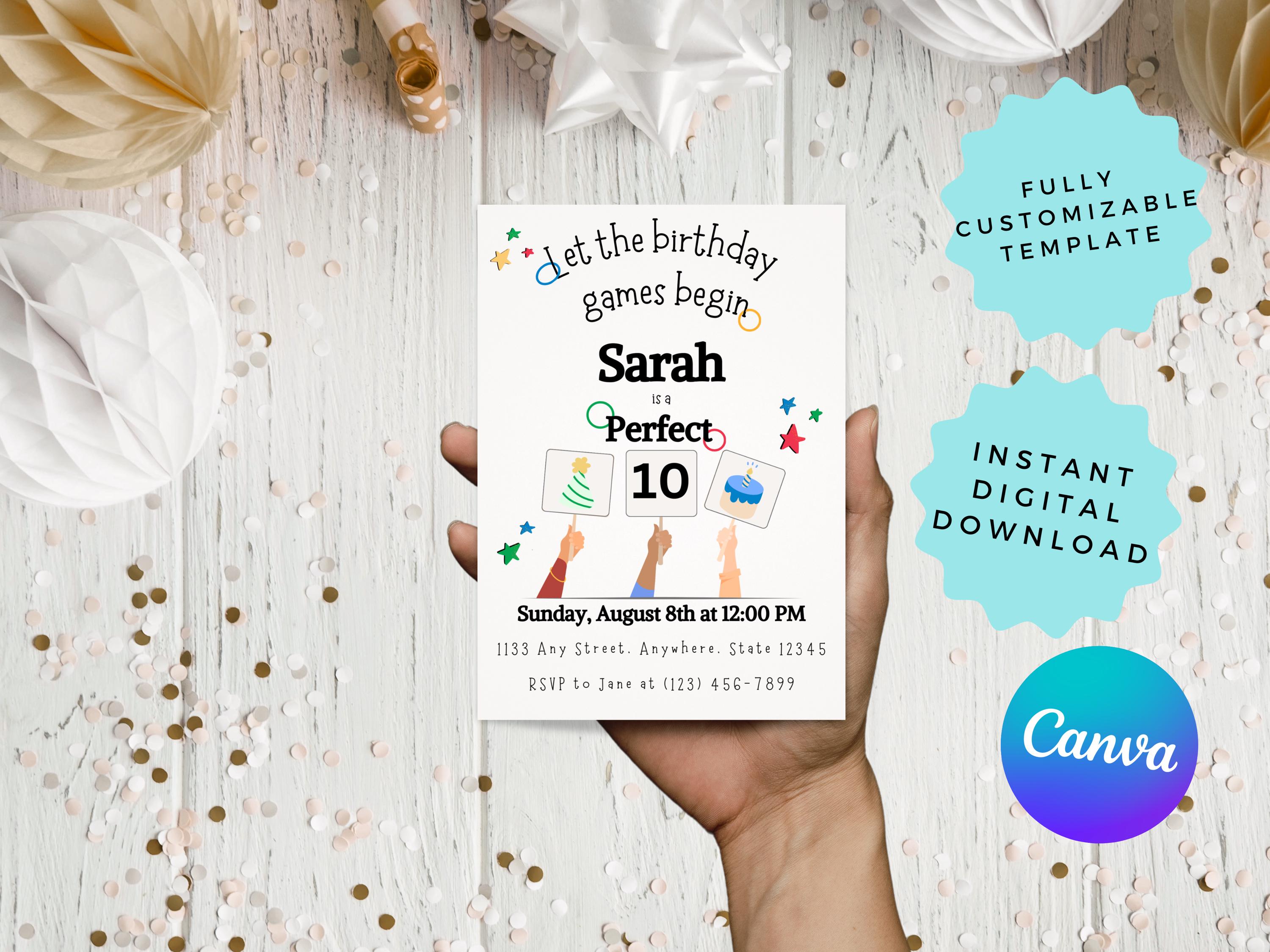 Olympics Birthday Invitation