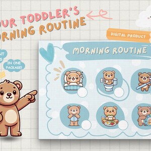 Printable Bear-themed Morning Routine Chart for Toddlers - Etsy