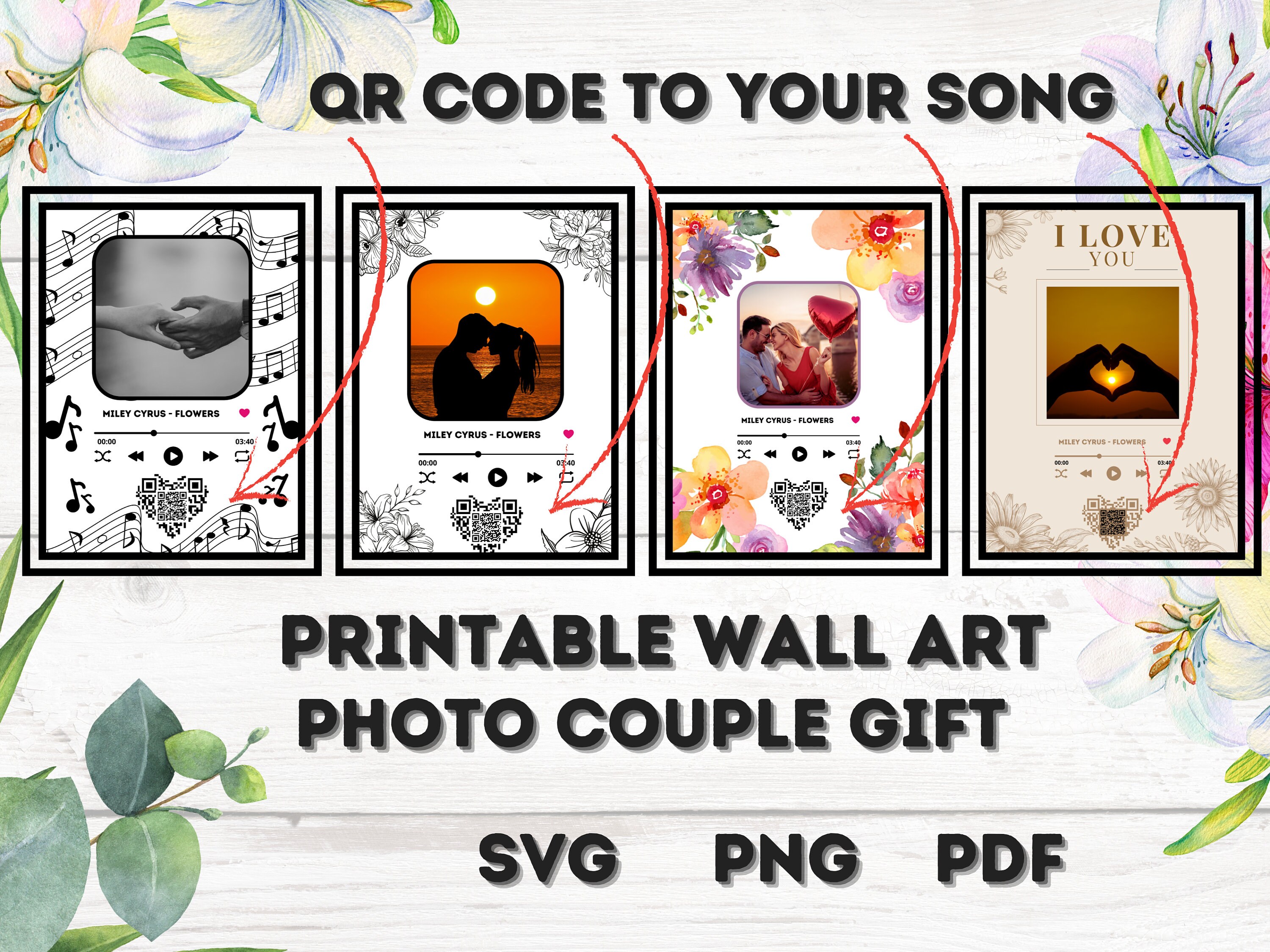Soundwave Art Qr Code,svg PDF PNG, Last Minute Valentines, Gifts ...