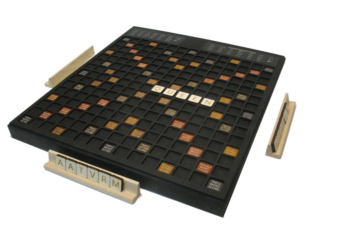 Handcrafted Wooden Scrabble Board Luxury Custom Board Game Personalized ...