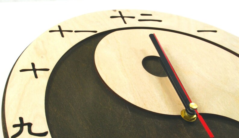 Yin and Yang Wooden Wall Clock Yin and Yang Clock Jing Jang Clock Yin ...