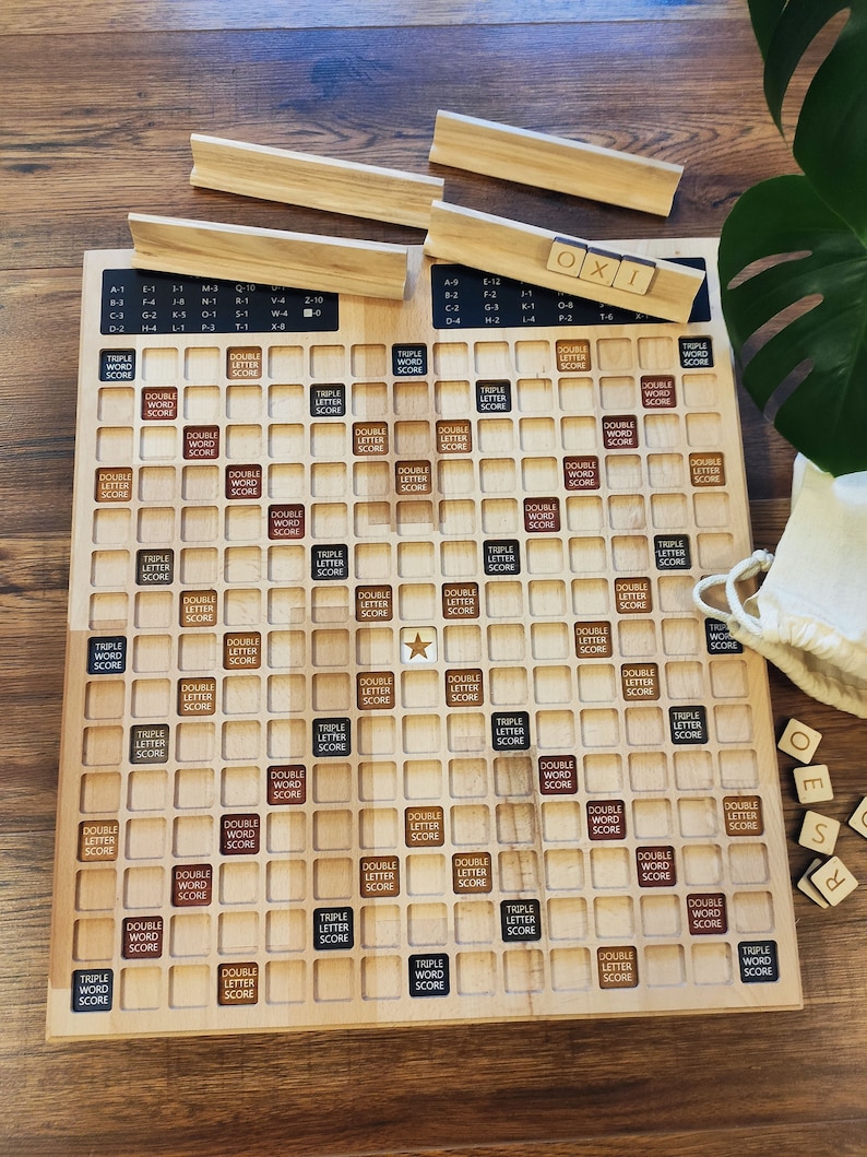 Wooden Scrabble Wooden Game Exclusive Scrabble Exclusive Gift Exclusive ...