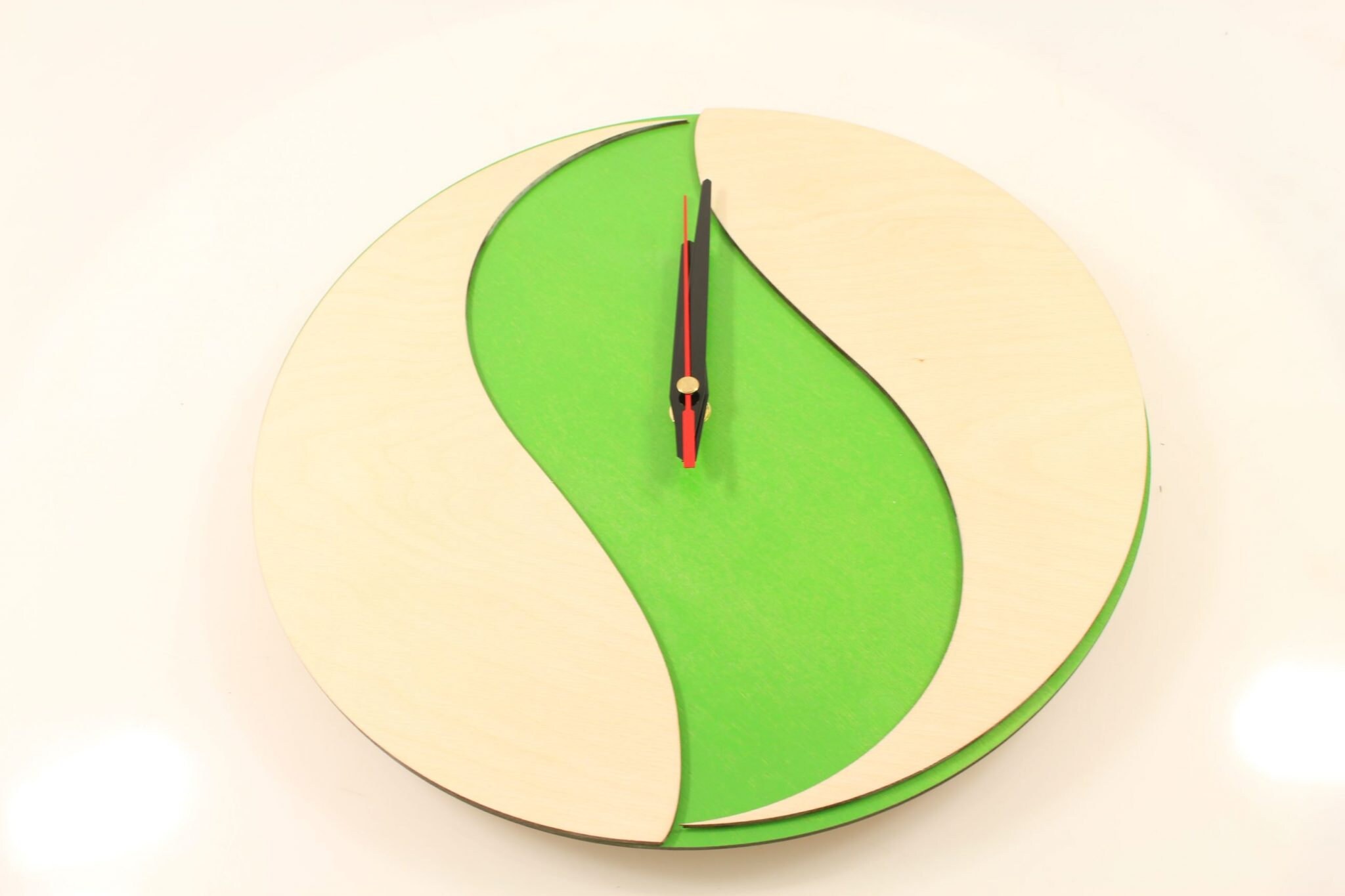 Flame Wooden Wall Clock Modern Clock Flame Wood Wall Clock Flame Clock ...