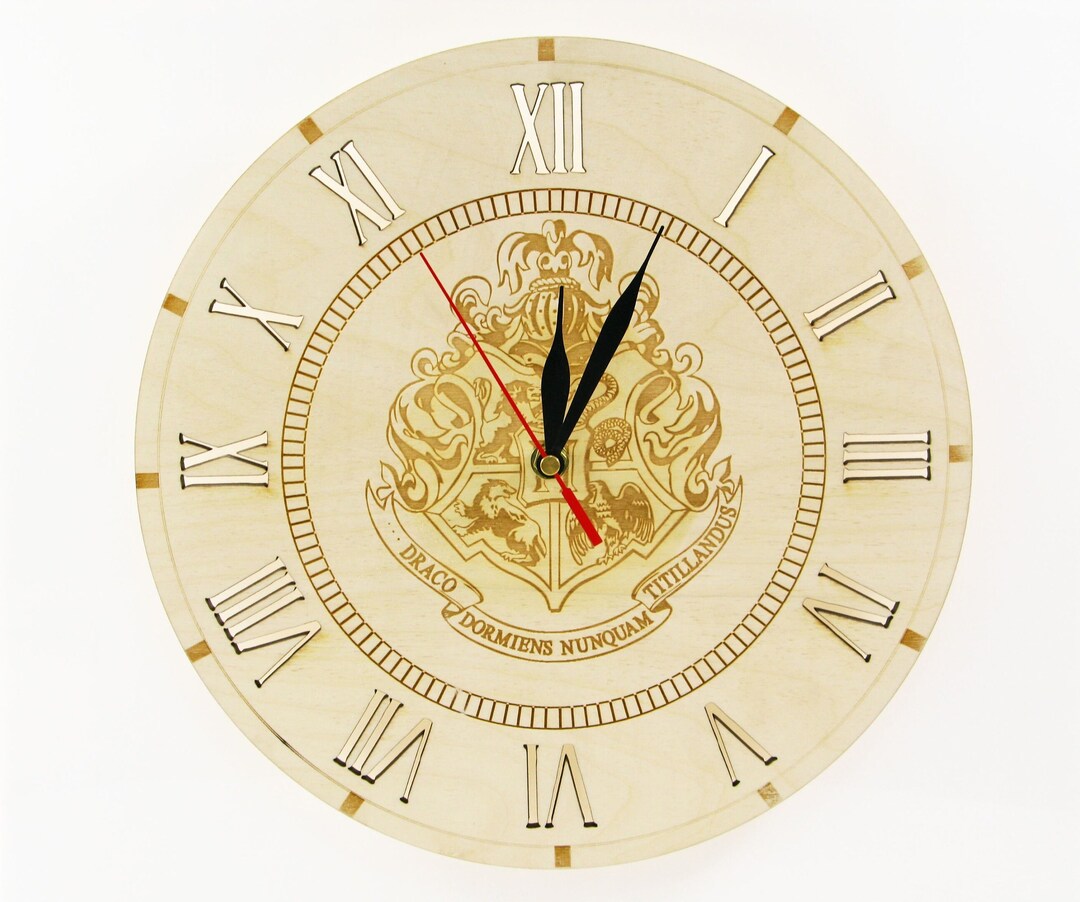 Wooden Clock With Sentence in Latin Wall Clock From Wood Wizarding ...