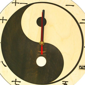 Yin and Yang Wooden Wall Clock Yin and Yang Clock Jing Jang Clock Yin ...
