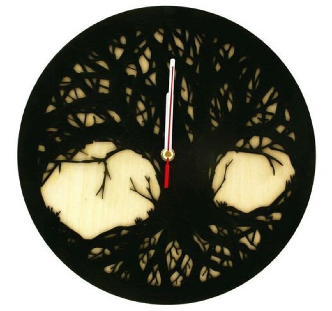 Scary Tree Wooden Wall Clock Gothic Home Decor Spooky Halloween Wall ...