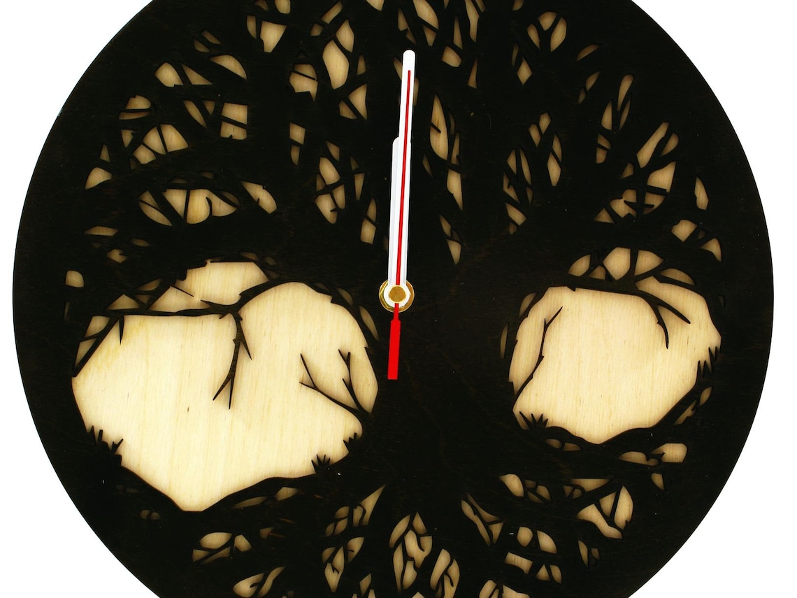 Scary Tree Wooden Wall Clock Gothic Home Decor Spooky Halloween Wall ...