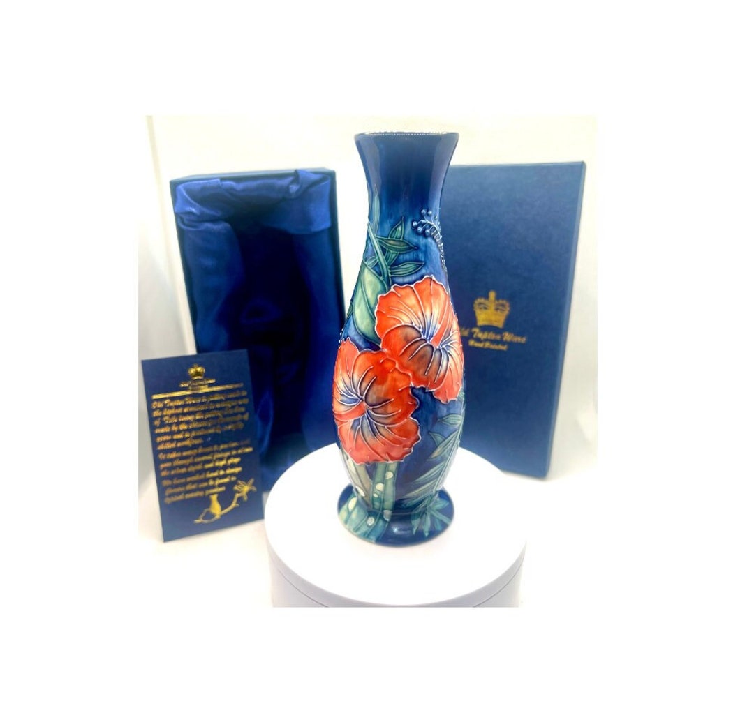 Old Tupton Ware Vase Hibiscus Design Hand Cast, Tubelined and Hand ...